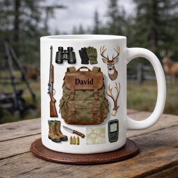 Personalized Hunting Mug, Custom Name Hunter Gift, Deer Hunting Mug ...