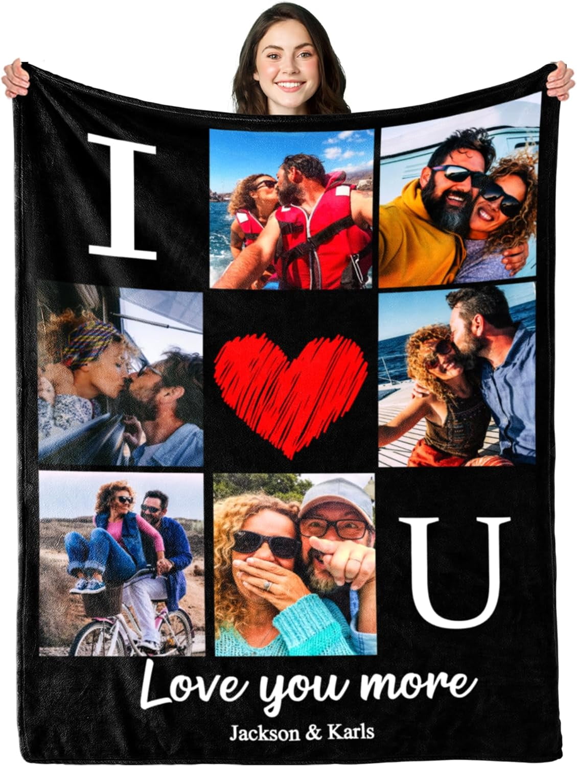 Personalized I Love You Photo Blankets for Mom Gifts from Daughter Son ...