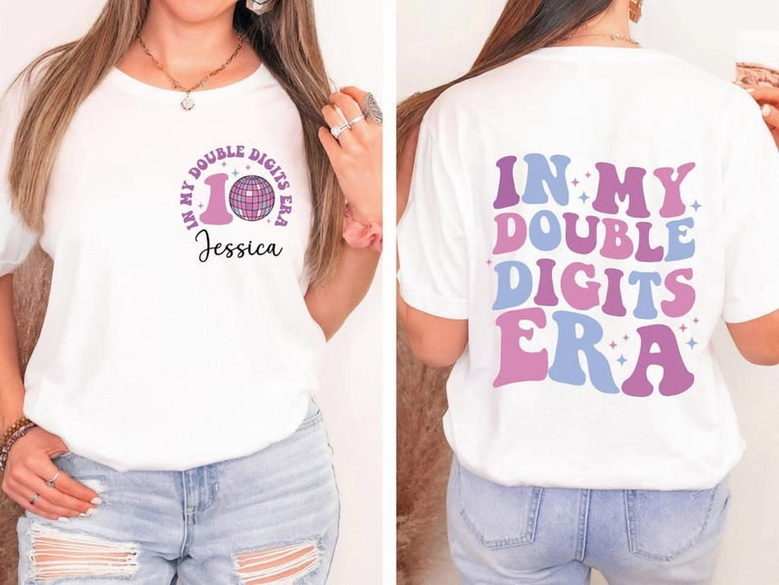 Personalized In My Double Digits Era Shirt, 10th Birthday Gift ...