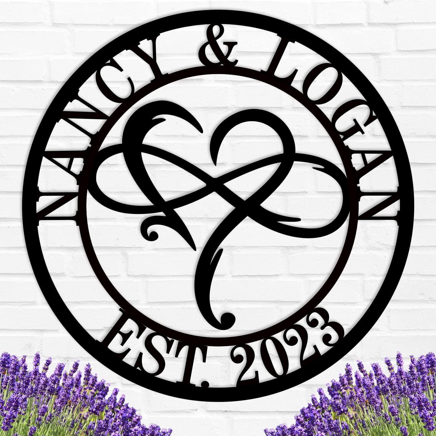 Personalized Infinity Heart Sign with Names, Personalized Wedding Gifts ...