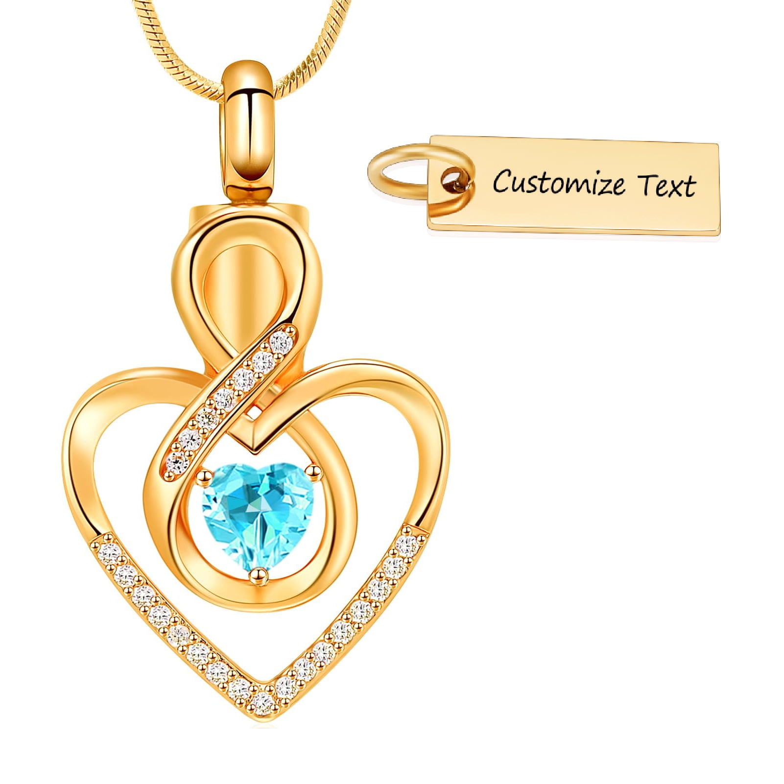 Personalized Infinity Love Heart in Heart Cremation Jewelry for Ashes ...