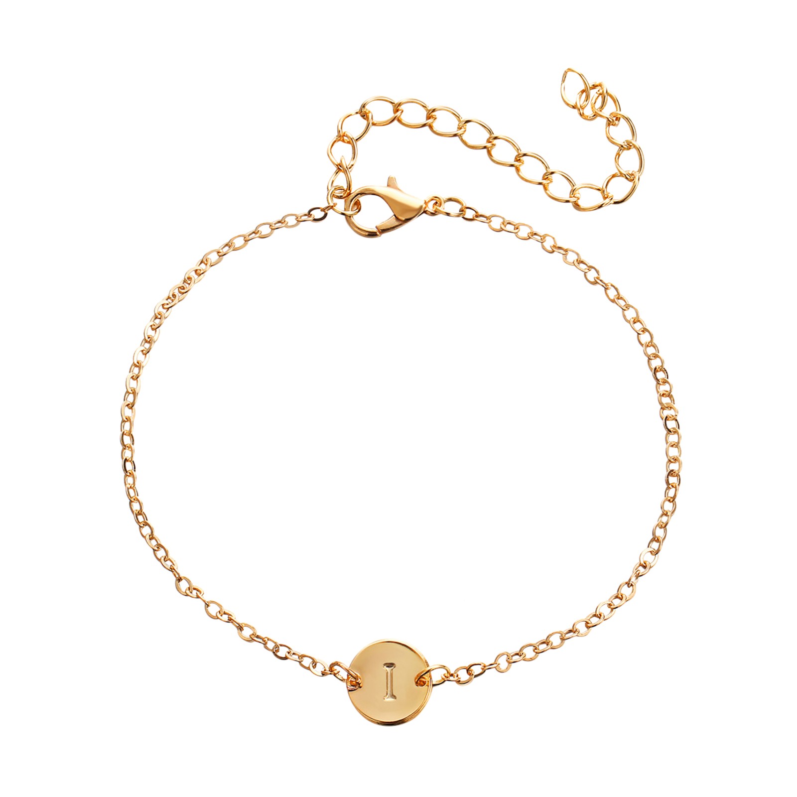 Personalized Initial Bracelet 18K Gold Plated Stainless Steel Letter ...