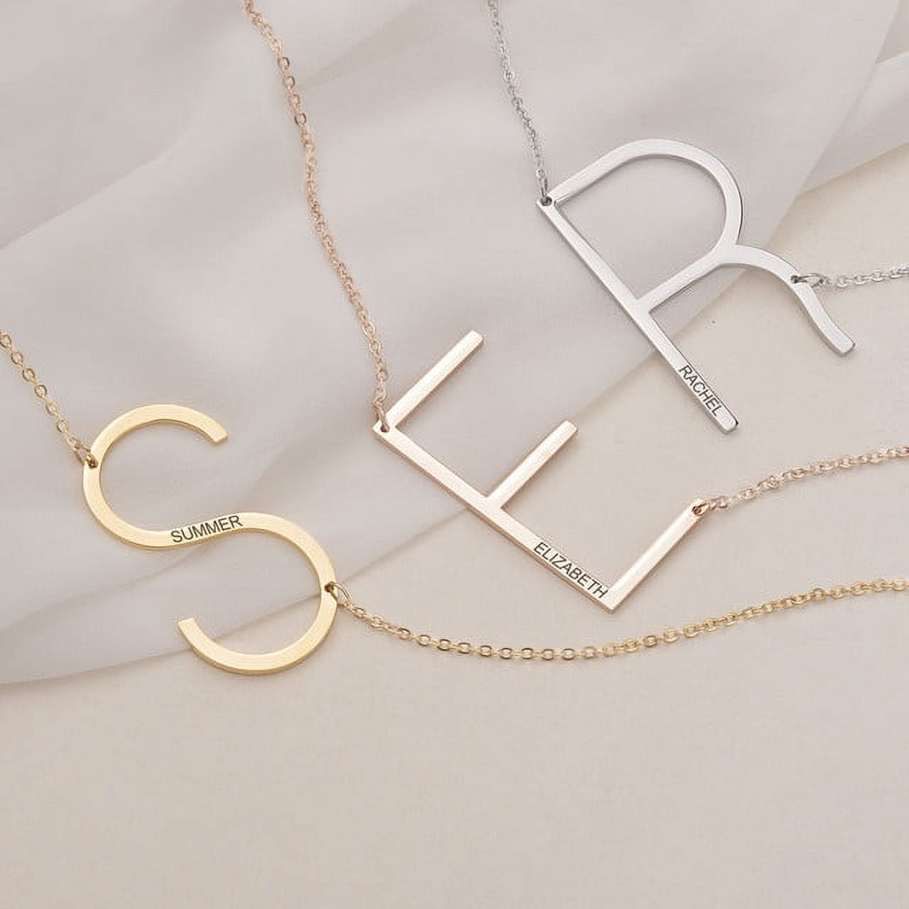 Personalized Initial Letter Necklace with Custom Engraving - Custom ...