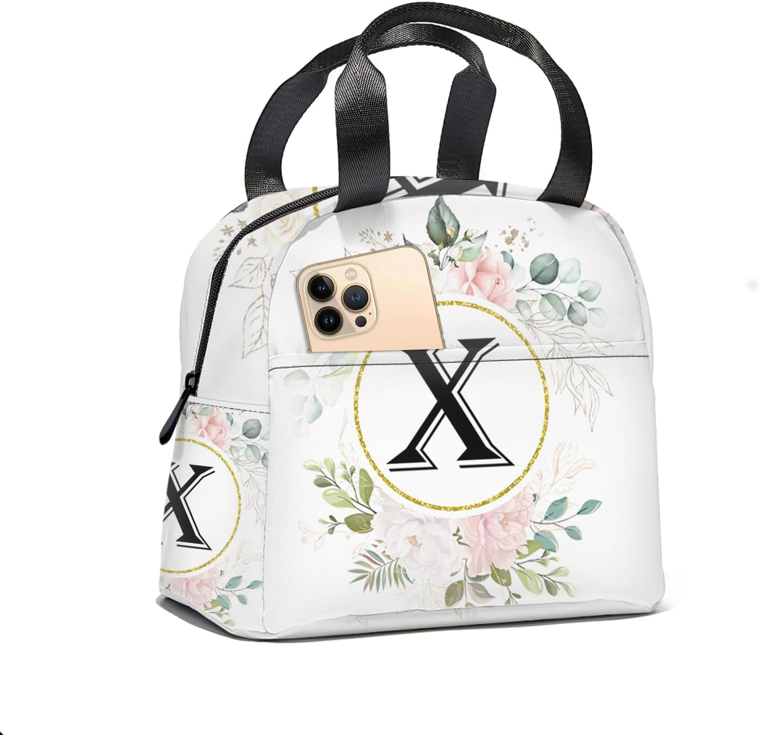 Personalized Initial Lunch Box for Women,Flowers Letter X,Lunch Box ...