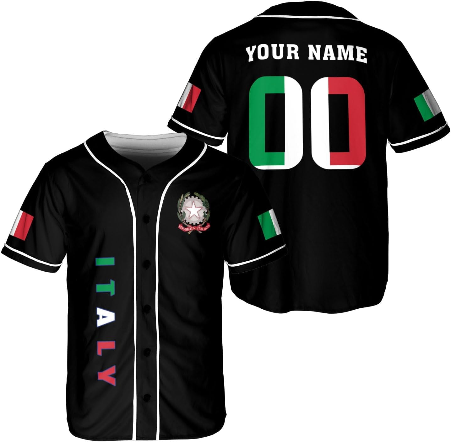 Personalized Italia Jersey, Italian Soccer Shirt Baseball Italia Pride ...