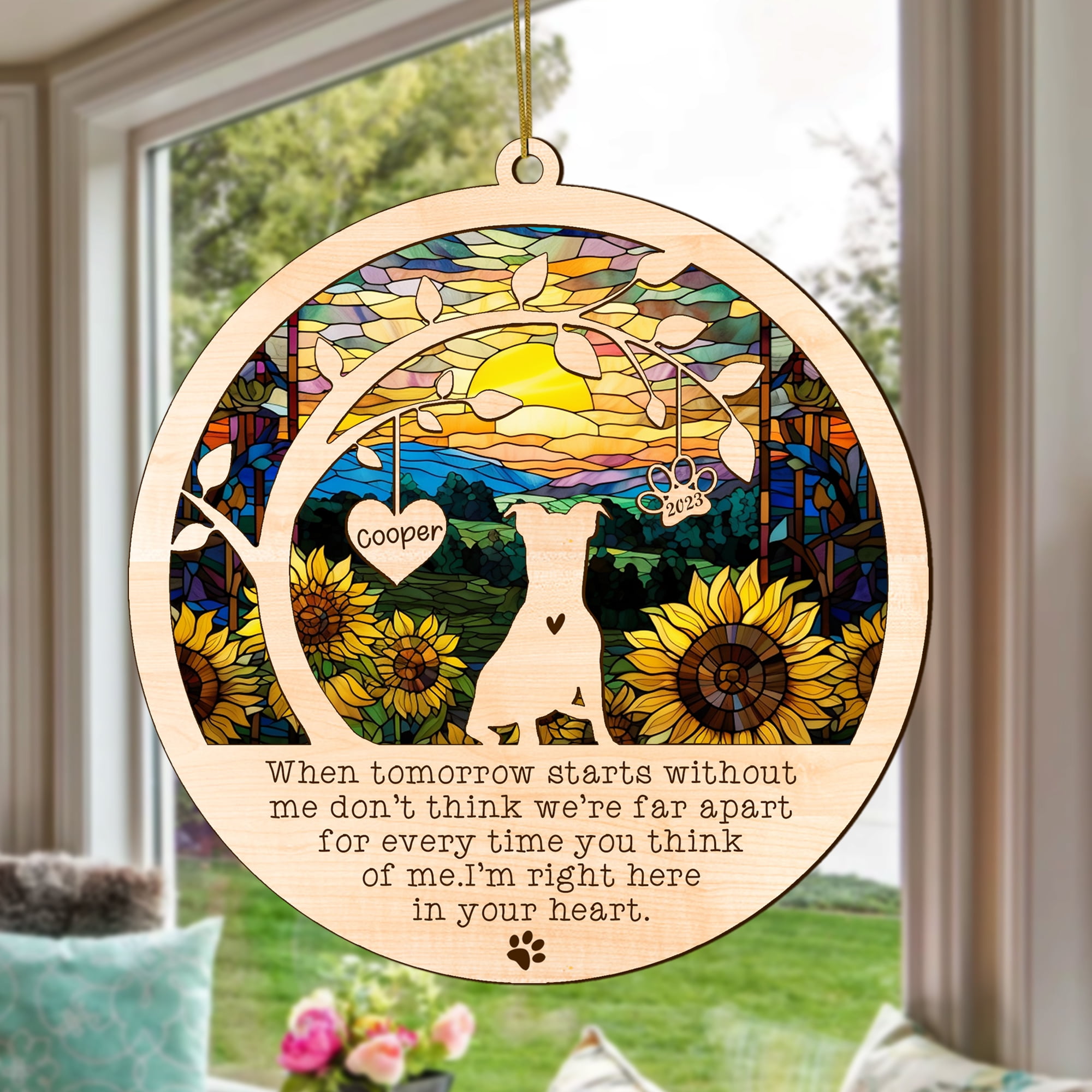 Personalized Jack Russell Dog Tree Memorial Suncatcher, Pet Loss ...