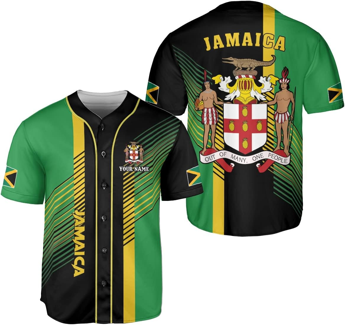 Personalized Jamaica Baseball Jersey Shirt, Custom Team Name Jamaican ...