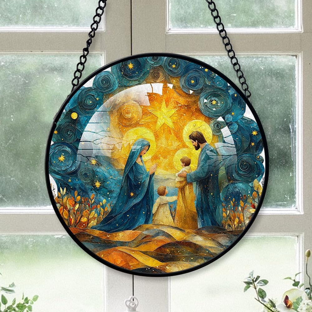 Personalized Jesus Suncatcher Stained Glass, Jesus Stained Glass Window ...