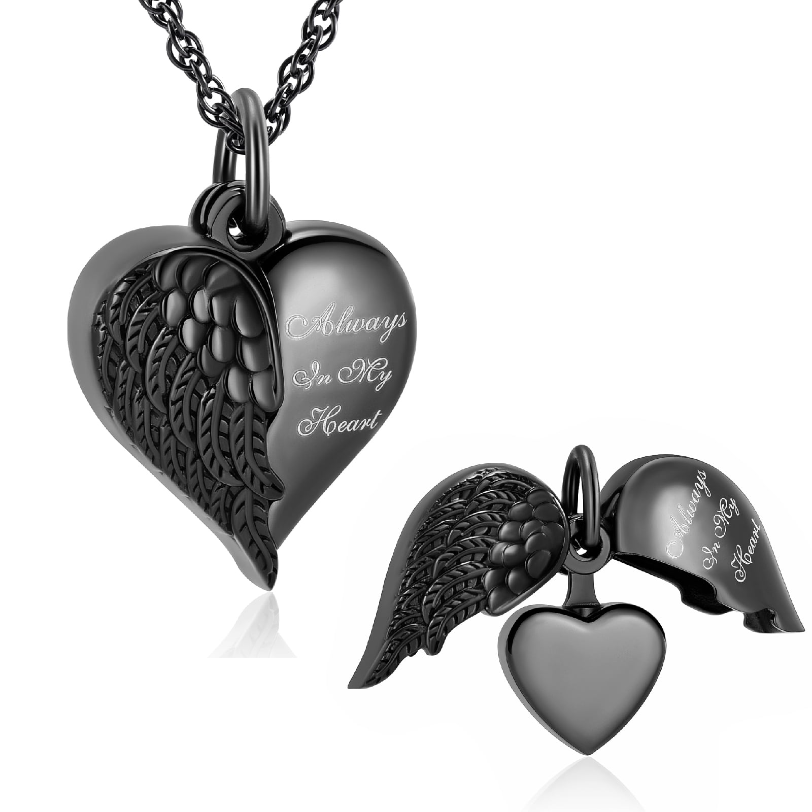Personalized Jewelry Openable Heart Wing with Little Heart Urn for ...