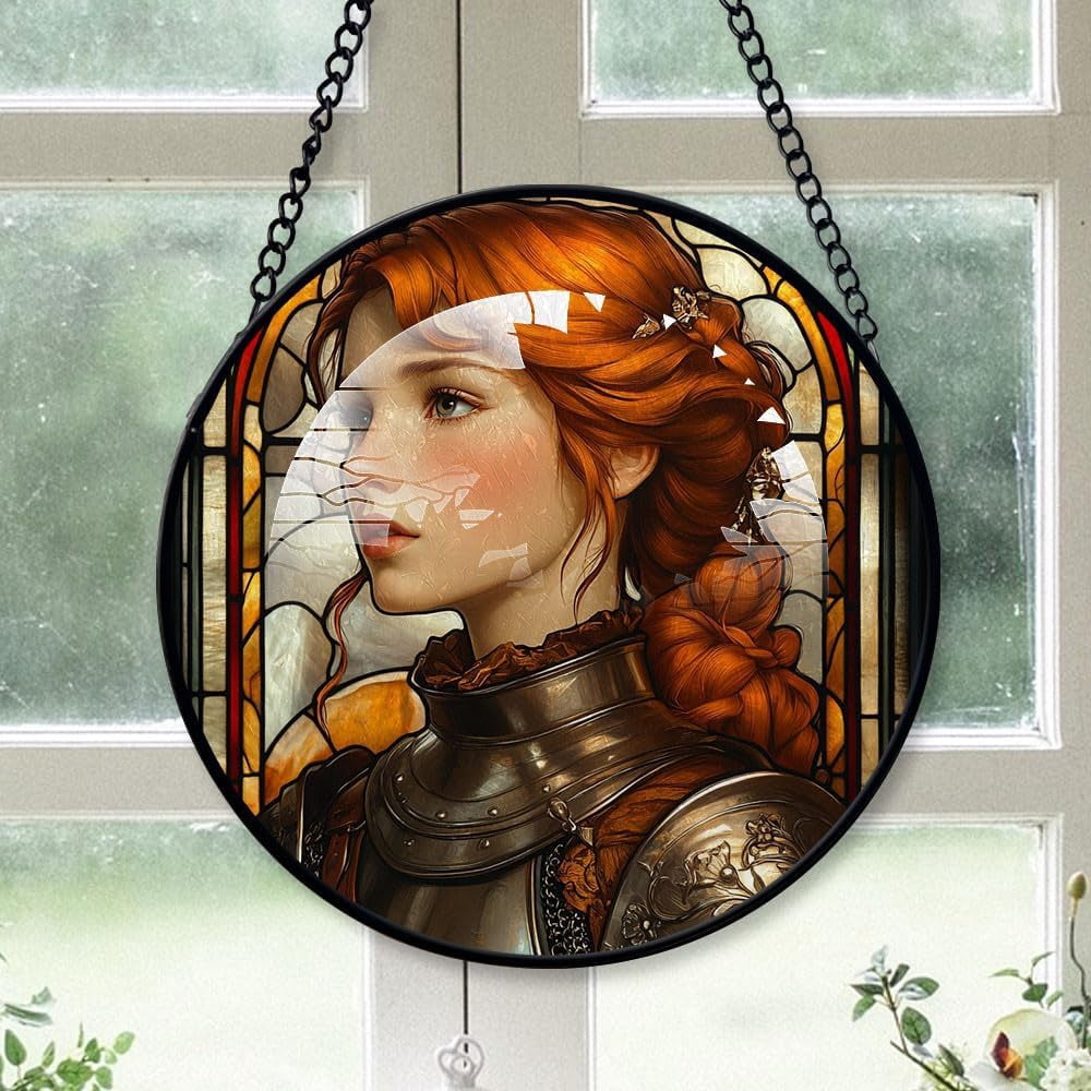 Personalized Joan of Arc Stained Glass Suncatcher Artistic Window ...