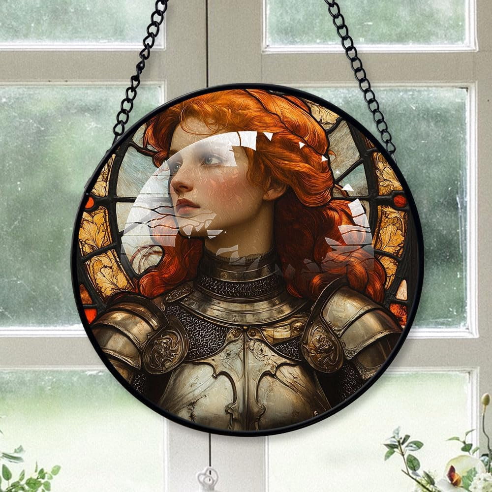 Personalized Joan of Arc Stained Glass Suncatcher Artistic Window ...