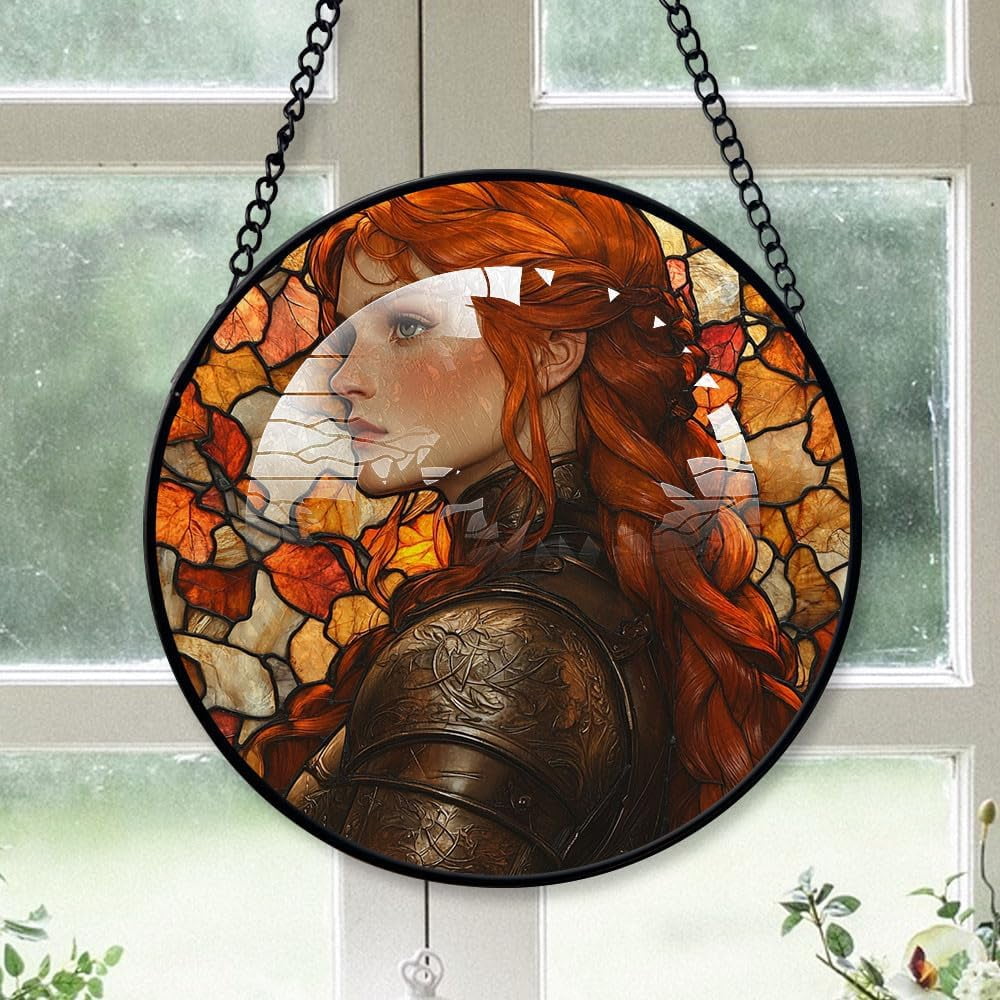 Personalized Joan of Arc Suncatcher Stained Glass Suncatchers, Joan of ...
