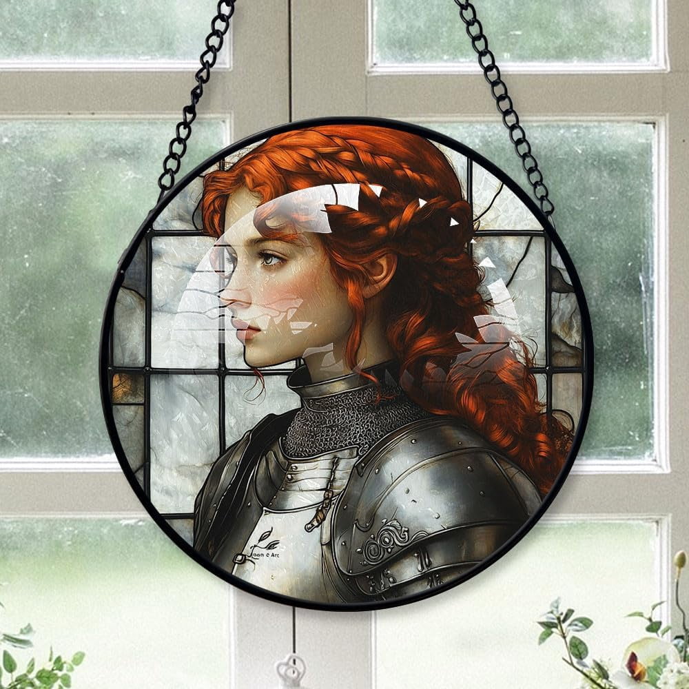 Personalized Joan of Arc Suncatcher Stained Glass Suncatchers, Joan of ...