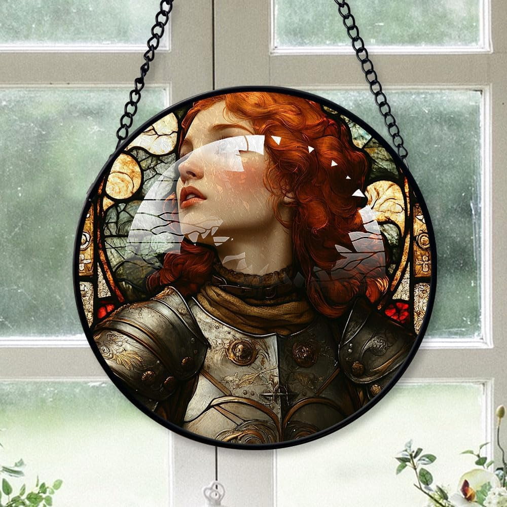 Personalized Joan of Arc Suncatcher Stained Glass Suncatchers, Joan of ...