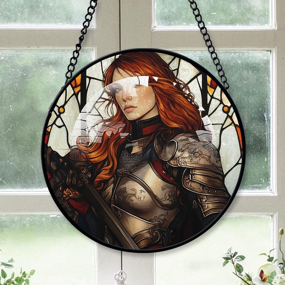 Personalized Joan Stained Glass Suncatcher Artistic Window Hanging ...