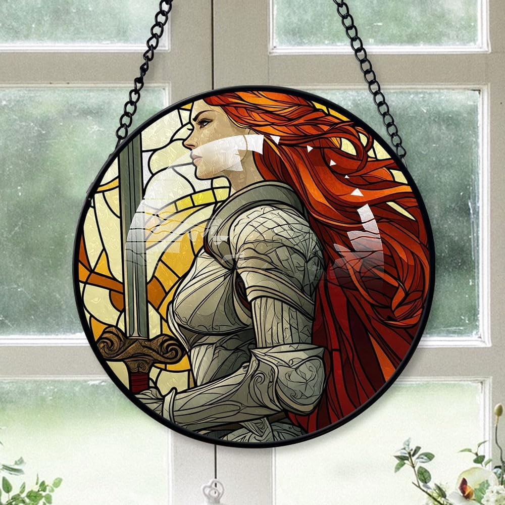 Personalized Joan Stained Glass Suncatcher Artistic Window Hanging ...