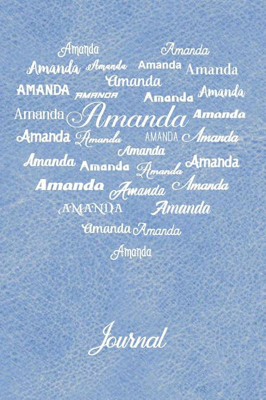 Personalized Journal - Amanda: Medium Blue Leather Look Background ...
