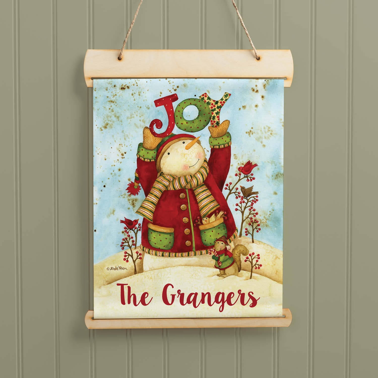 Personalized "Joy" By Debi Hron Hanging Canvas Banner - Walmart.com