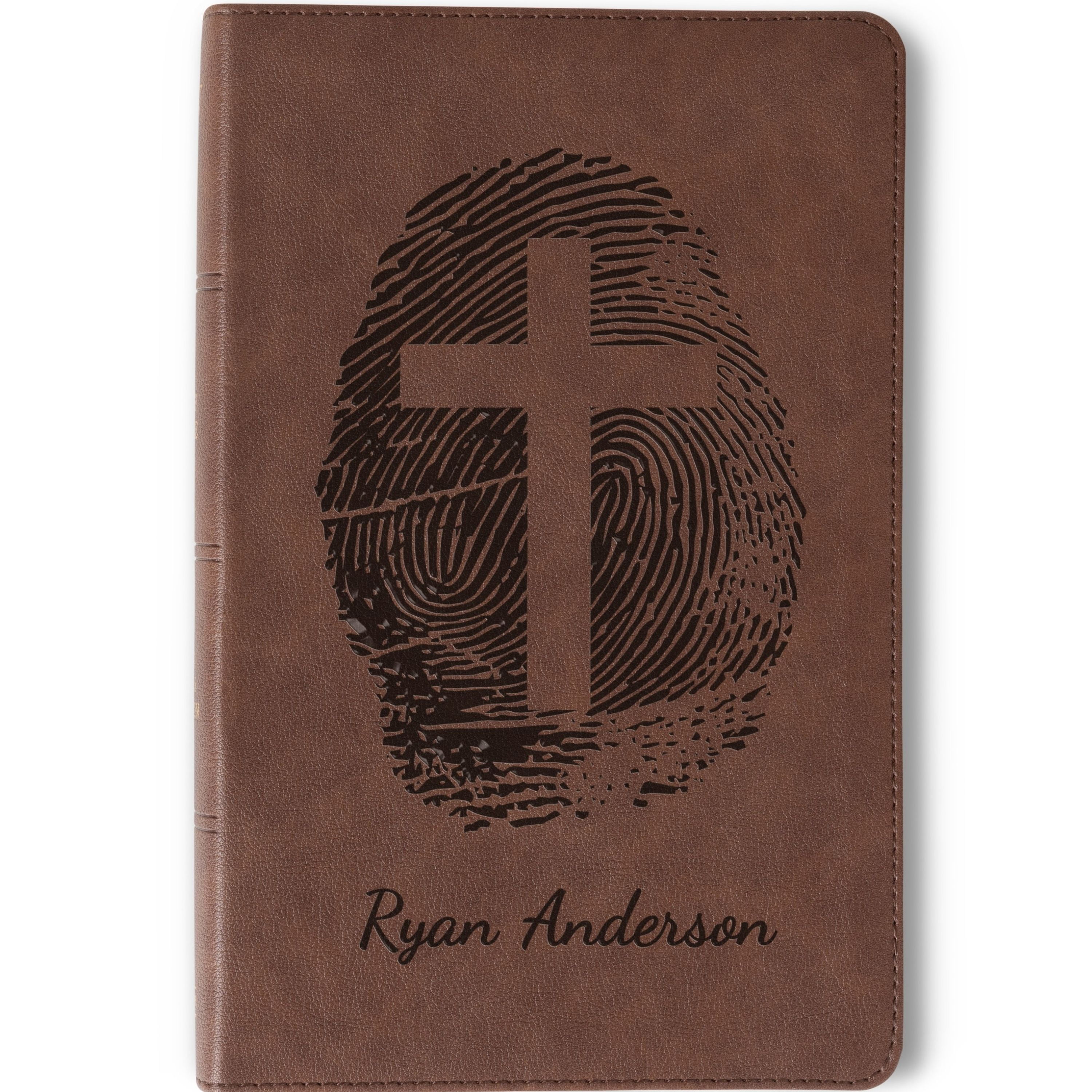 Personalized KJV Bible, Custom Fingerprint & Cross Design with Name ...