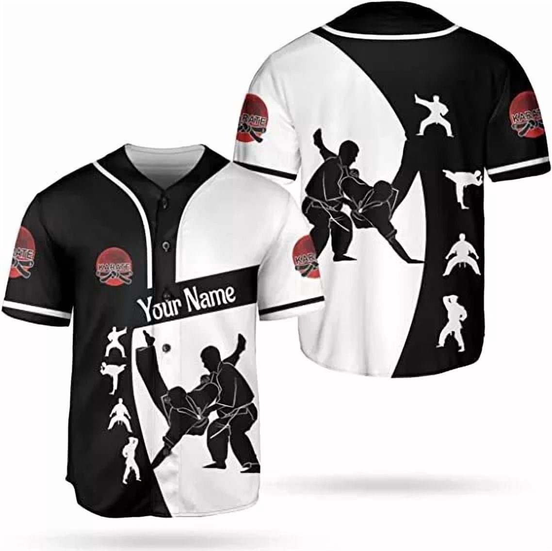 Personalized Karate Baseball Jersey, KarateBoys Men's, KarateAmerican ...