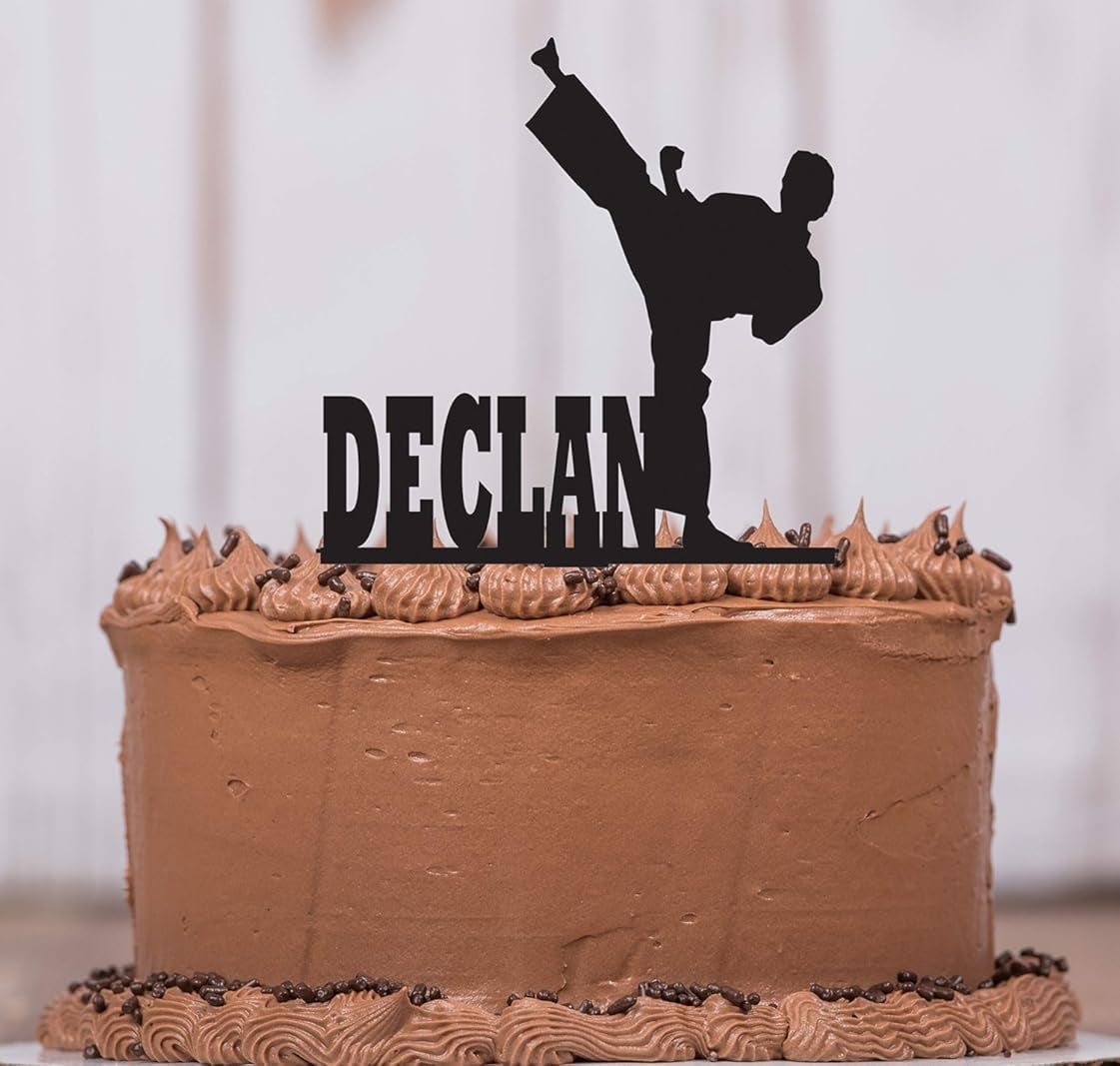 Personalized Karate Cake Topper with Keepsake Base, Karate Decor, Cake ...