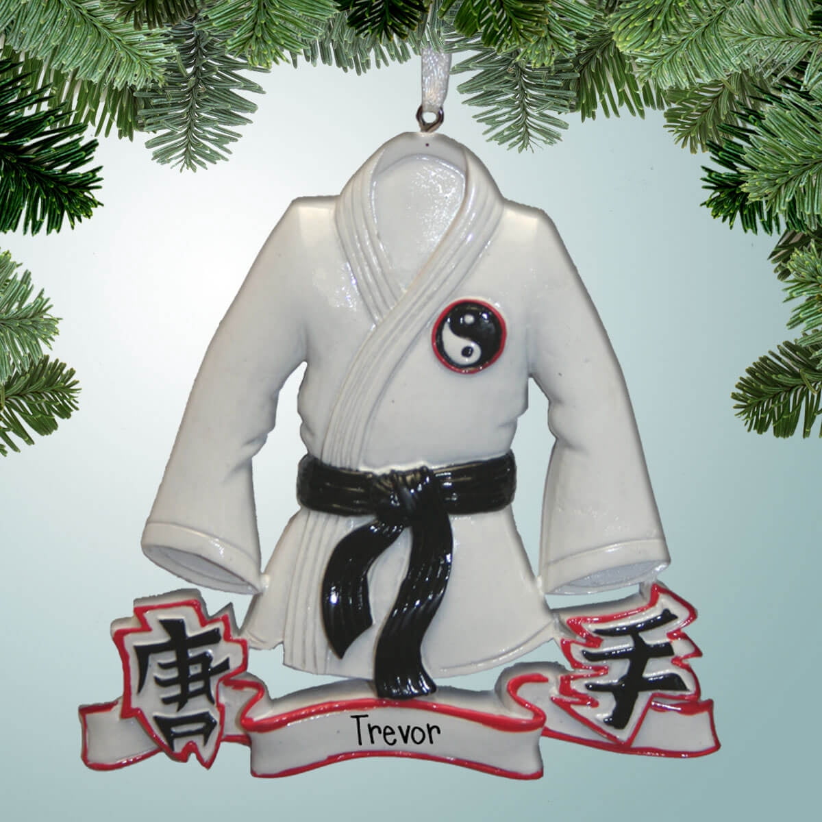 Personalized Karate Gi Christmas Ornament - Black Belt - Tournament ...