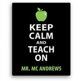 Personalized Keep Calm and Teach On 11" x 14" Canvas, Black - Walmart.com
