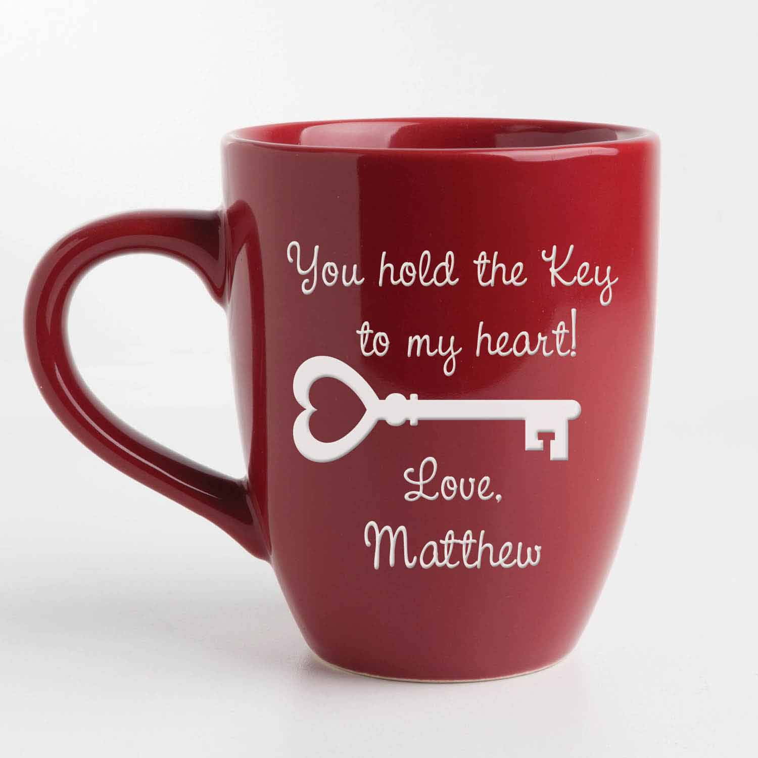 ONLINE Personalized Key to My Heart Red 14.5 oz Engraved Coffee Mug ...