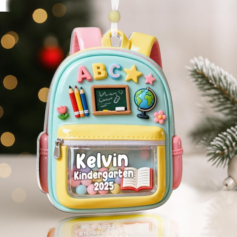 Personalized Kids School Backpack Ornament 2025 – Custom School ...