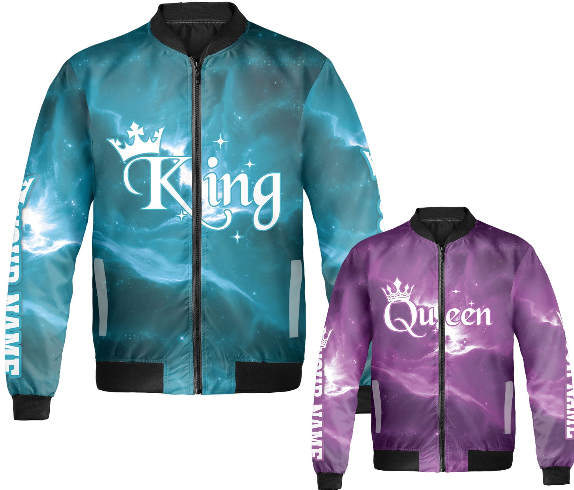 Personalized King and Queen Matching Bomber Jacket for Couples - Custom ...