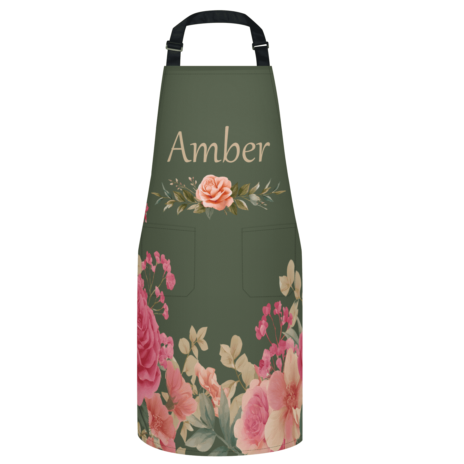Personalized Kitchen Apron with Name Text,Cooking Apron with 2 Front ...