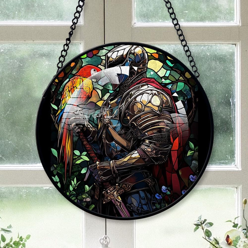 Personalized Knight Suncatcher Stained Glass, Knight Gifts for Women ...