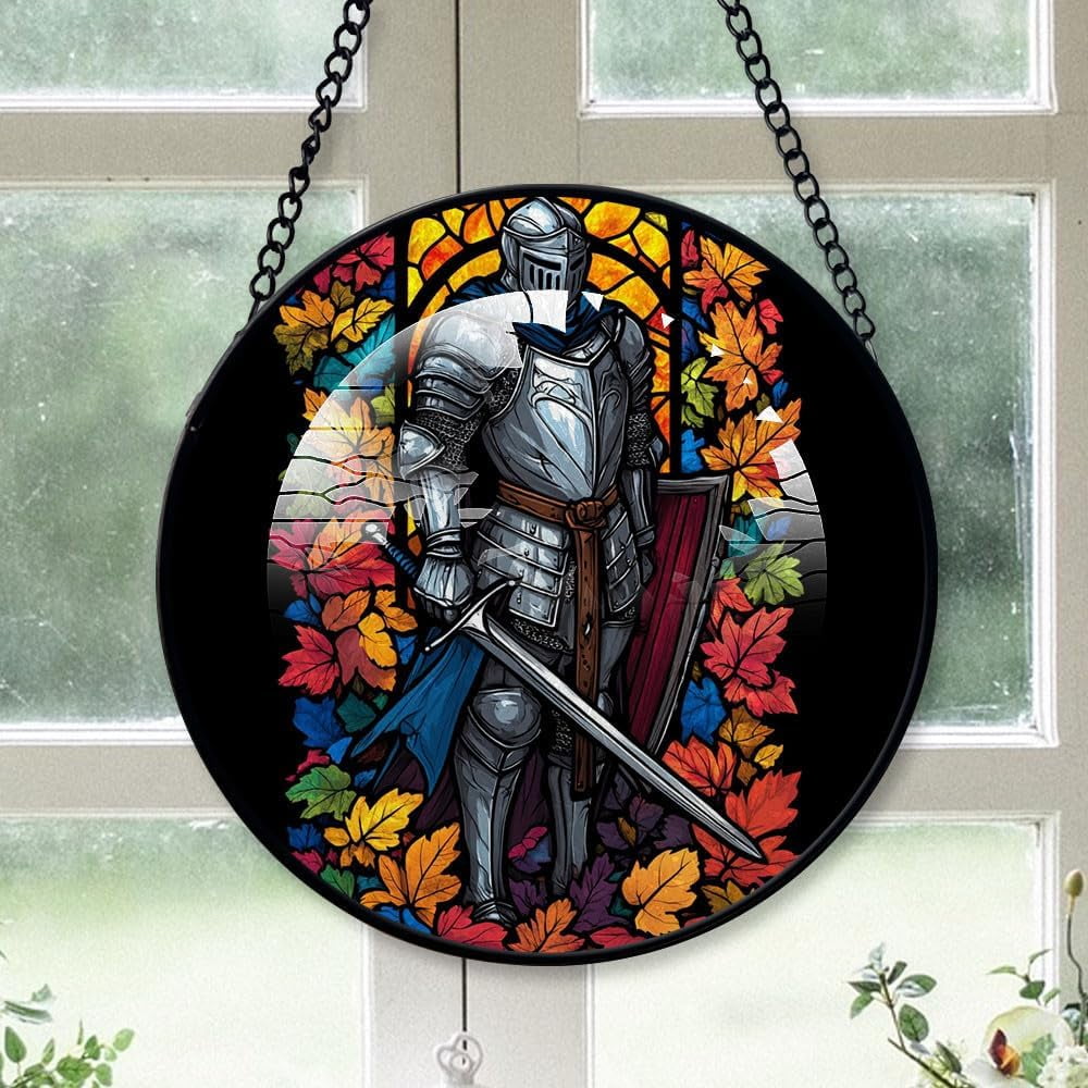 Personalized Knight Suncatcher Stained Glass, Knight Gifts for Women ...