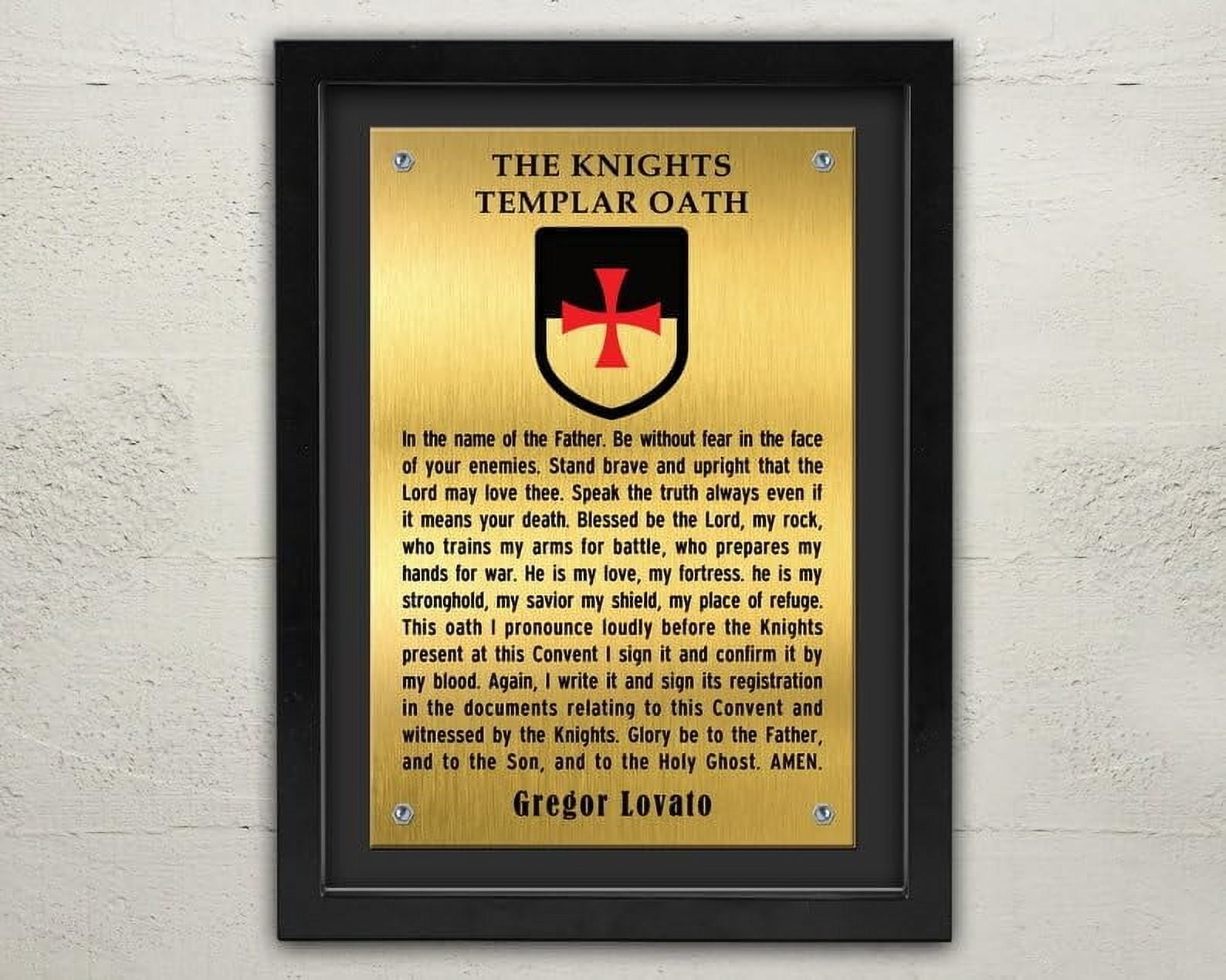 Personalized The Knights Templar Oath Framed Plaque-Knights Templar for ...