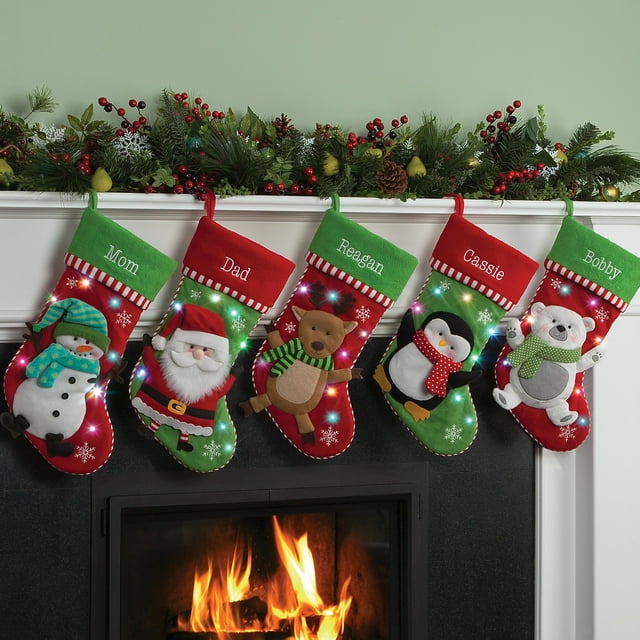 Personalized LED Light Up Christmas Stocking with 5 Styles to Choose ...