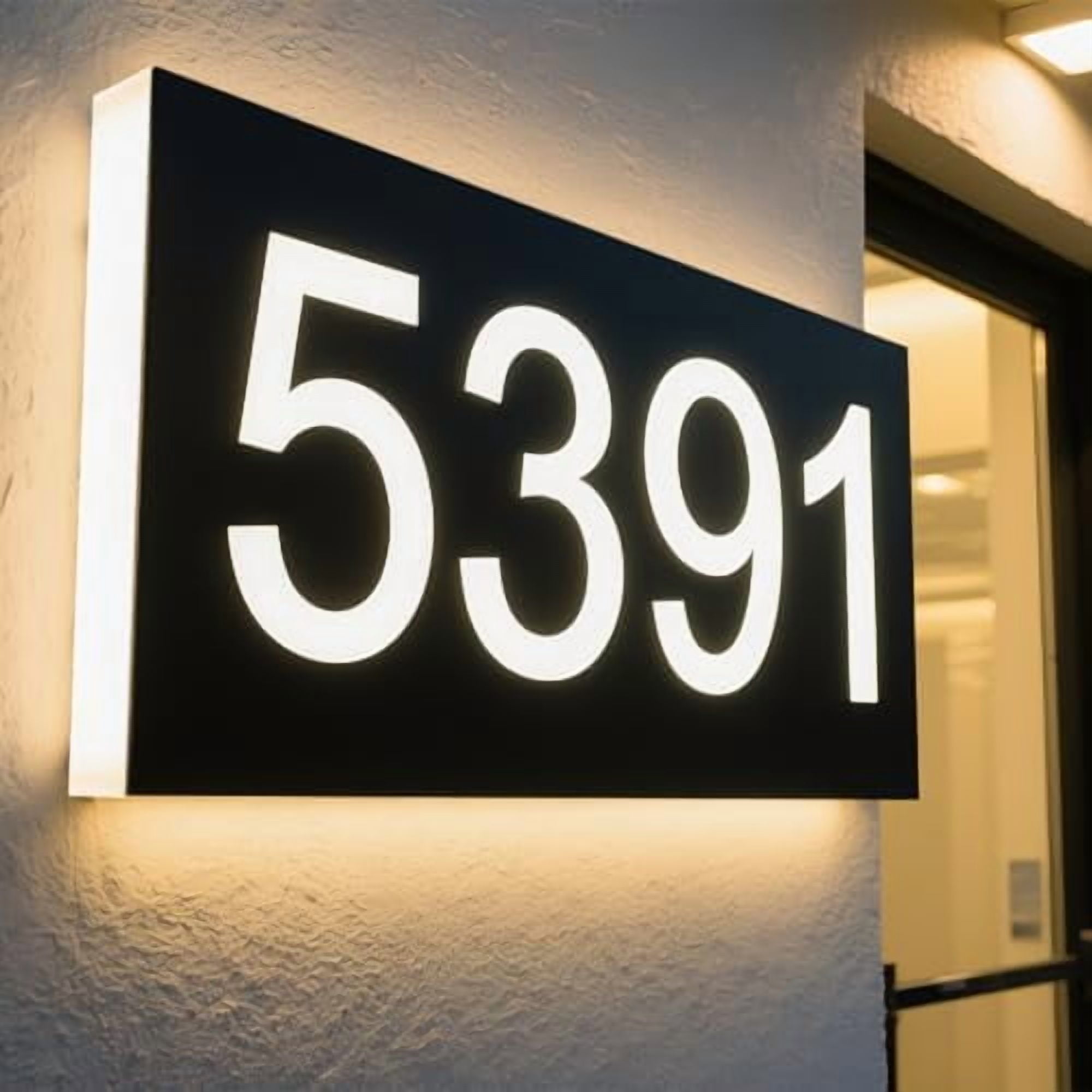 Personalized LED Modern House Numbers Custom Illuminated Street Name ...