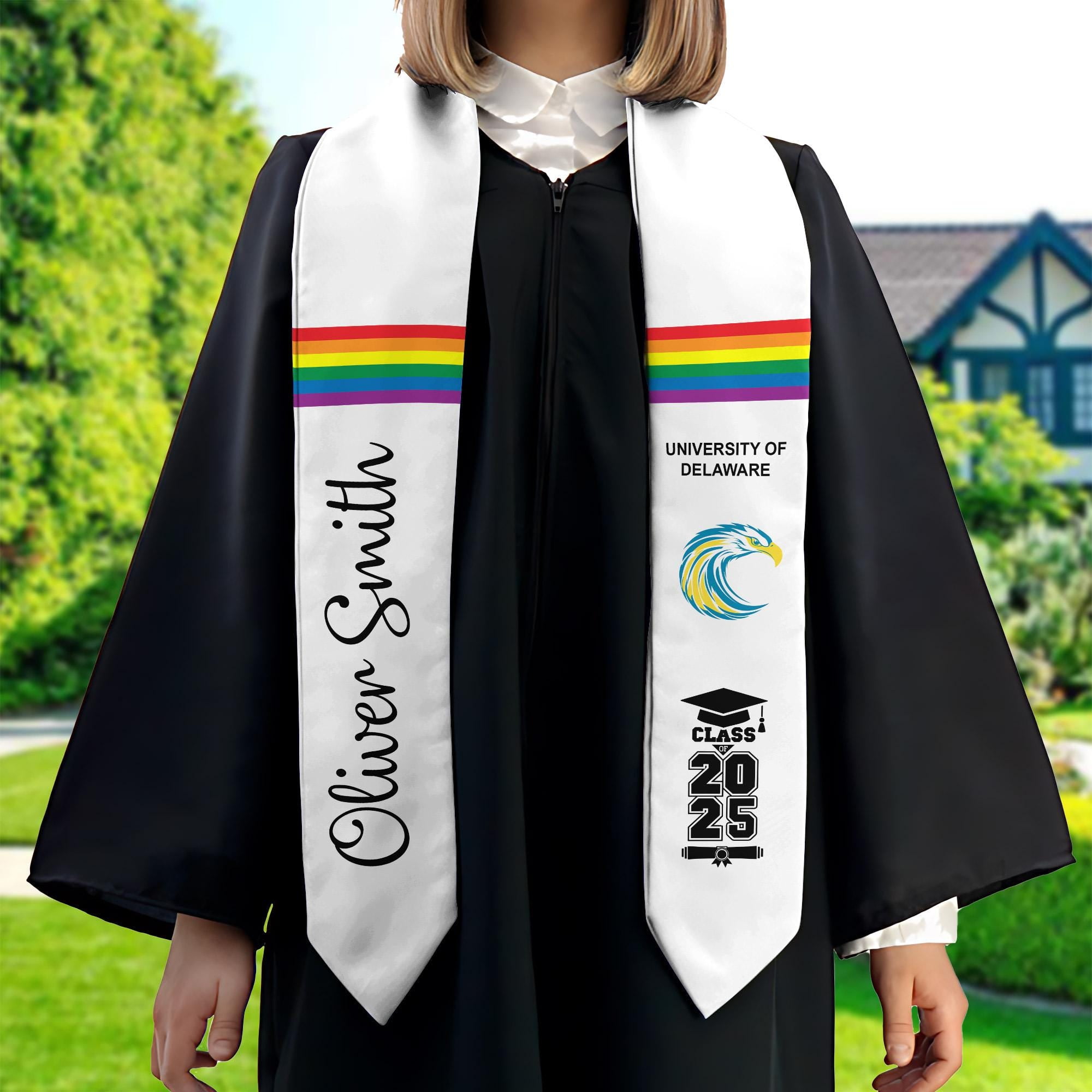 Personalized LGBT Pride Stoles, Custom LGBT Graduation Stoles, Stole Graduation Class Of 2025 ...