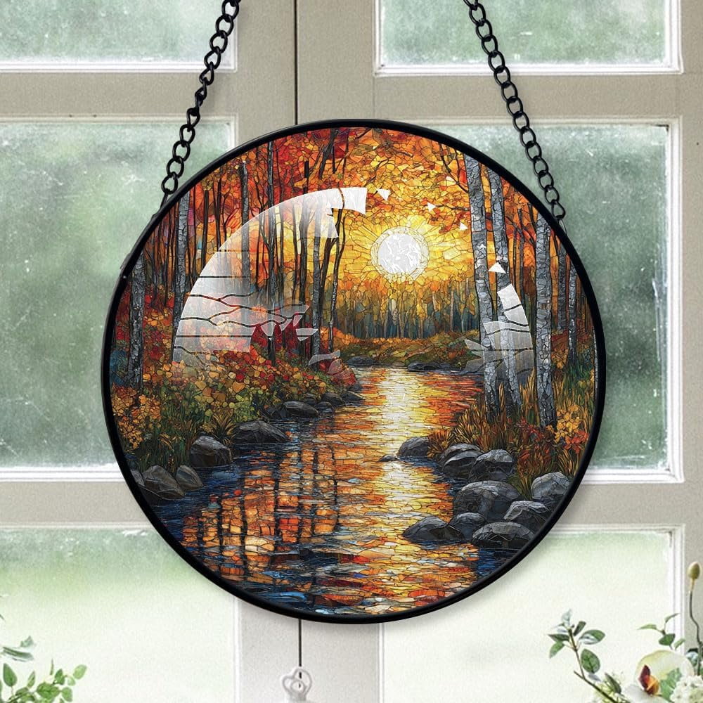 Personalized Landscape River Suncatcher Stained Glass Suncatchers ...