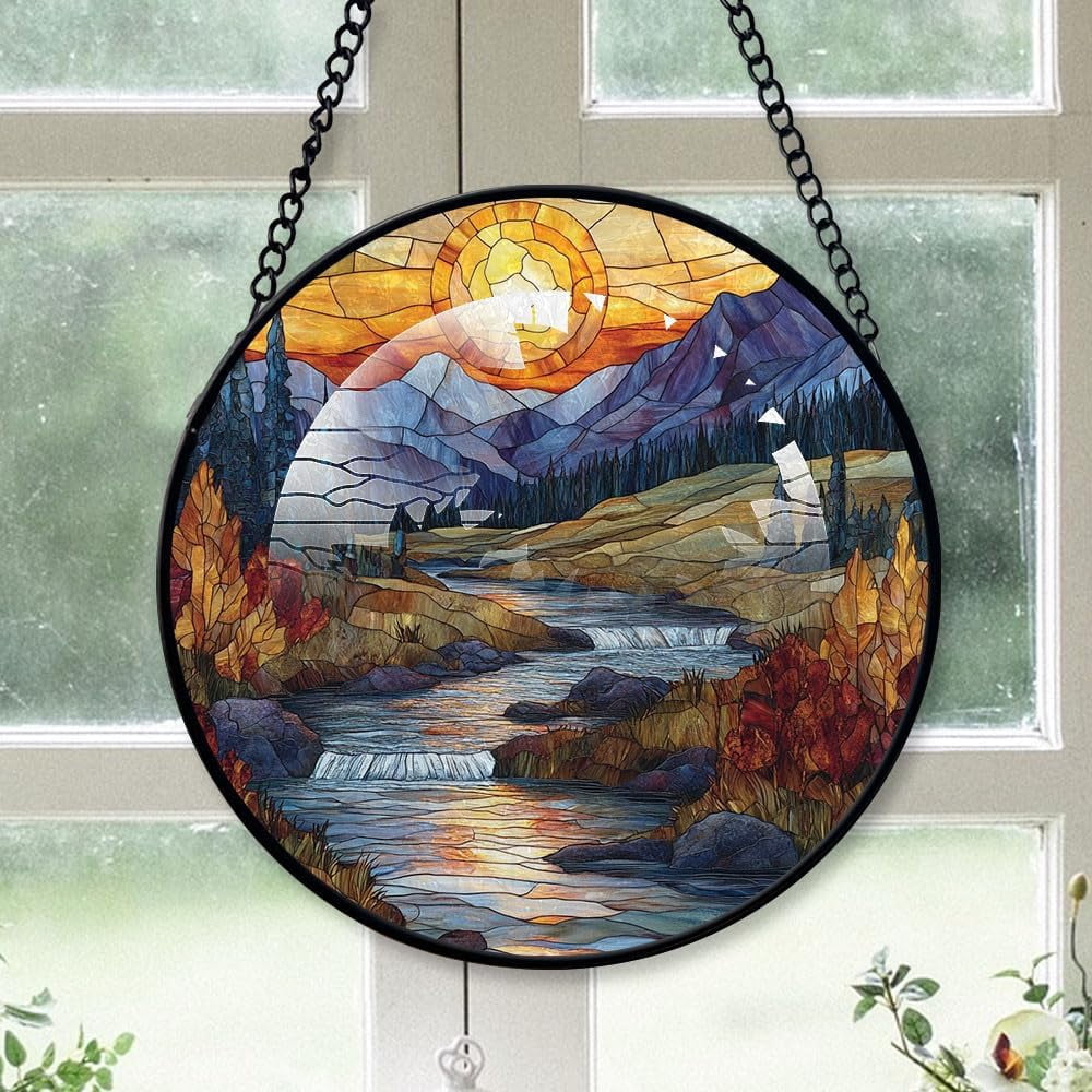 Personalized Landscape Suncatcher Stained Glass, Landscape Gifts for ...
