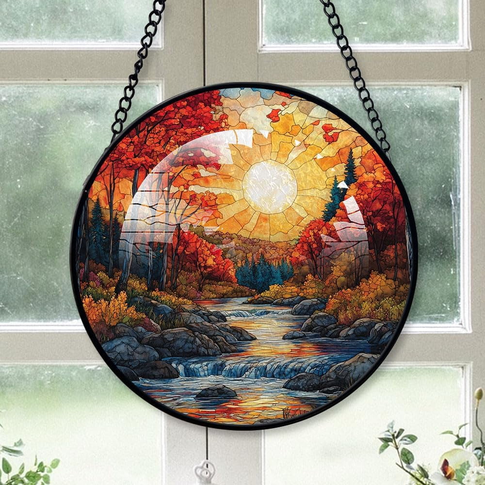 Personalized Landscape Suncatcher Stained Glass, Landscape Gifts for ...