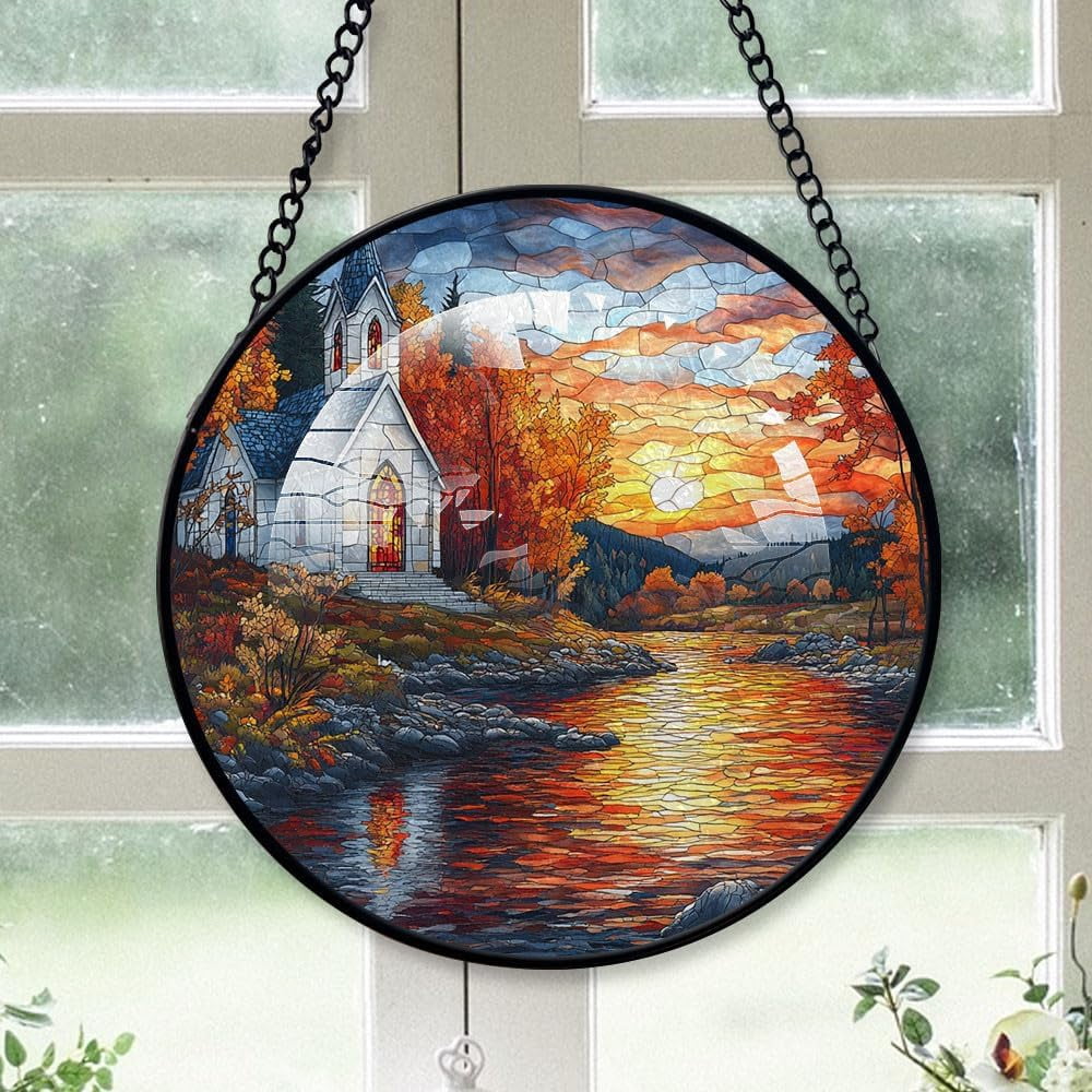 Personalized Landscape Suncatcher Stained Glass, Landscape Gifts for ...