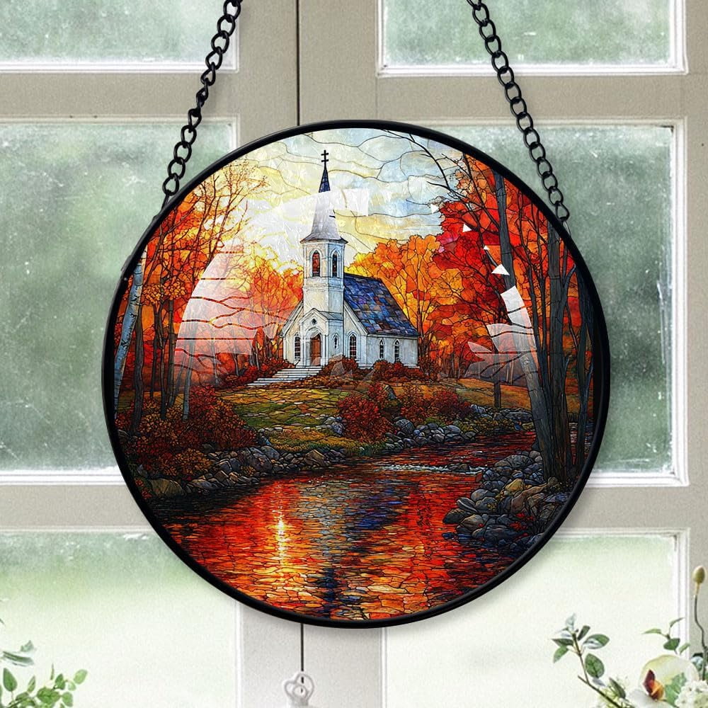 Personalized Landscape Suncatcher Stained Glass, Landscape Gifts for ...