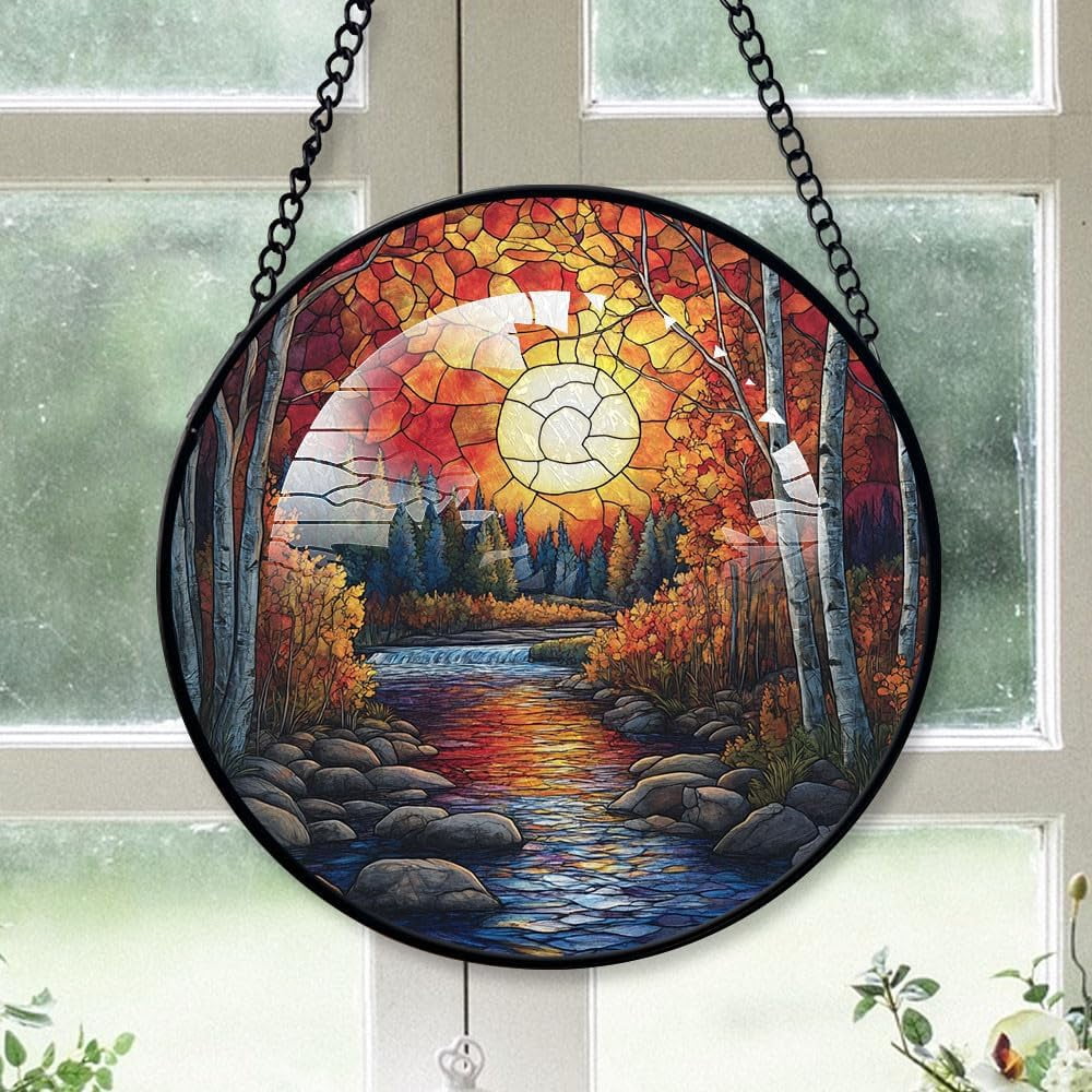 Personalized Landscape Suncatcher Stained Glass, Landscape Originally ...