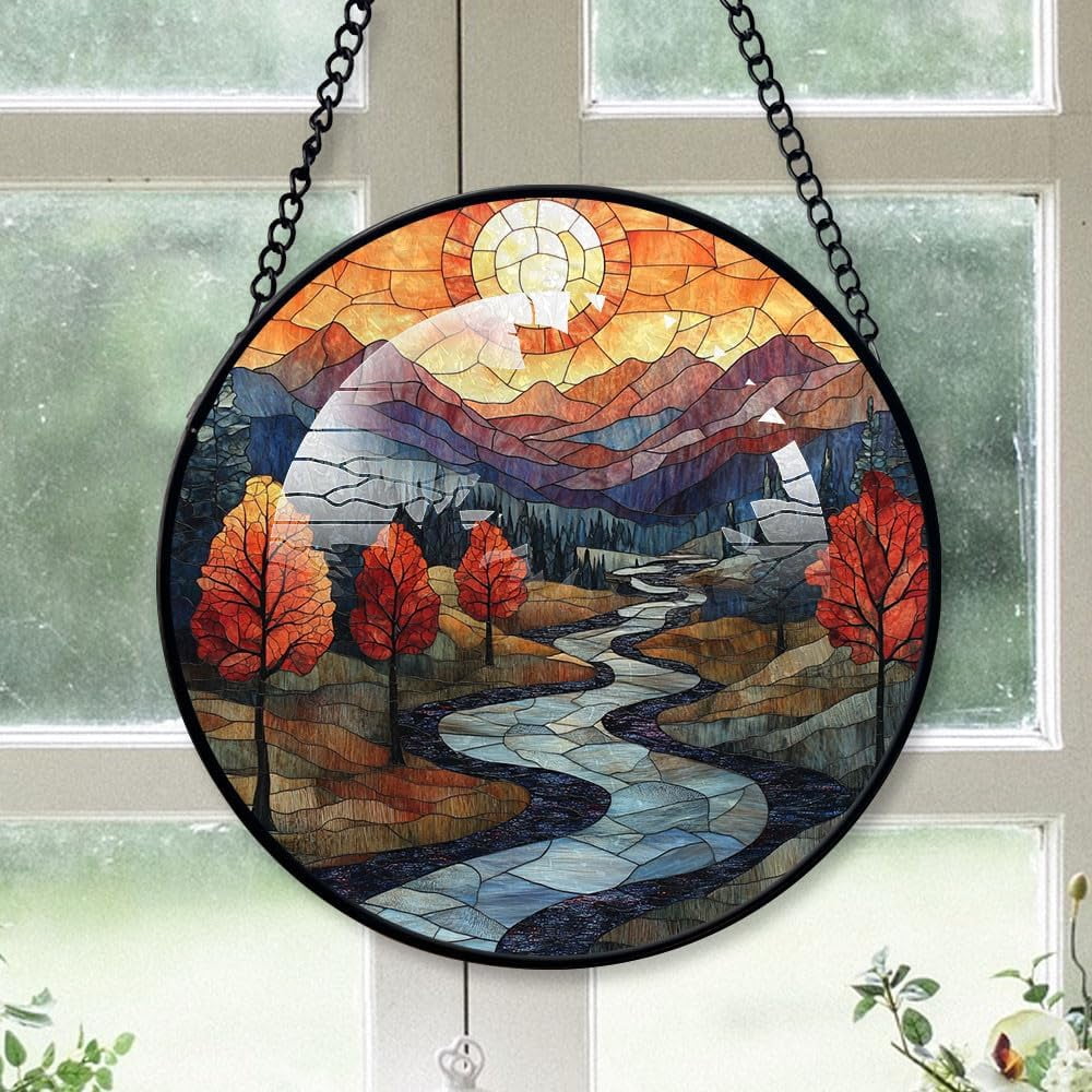 Personalized Landscape Suncatcher Stained Glass Suncatchers, Landscape ...