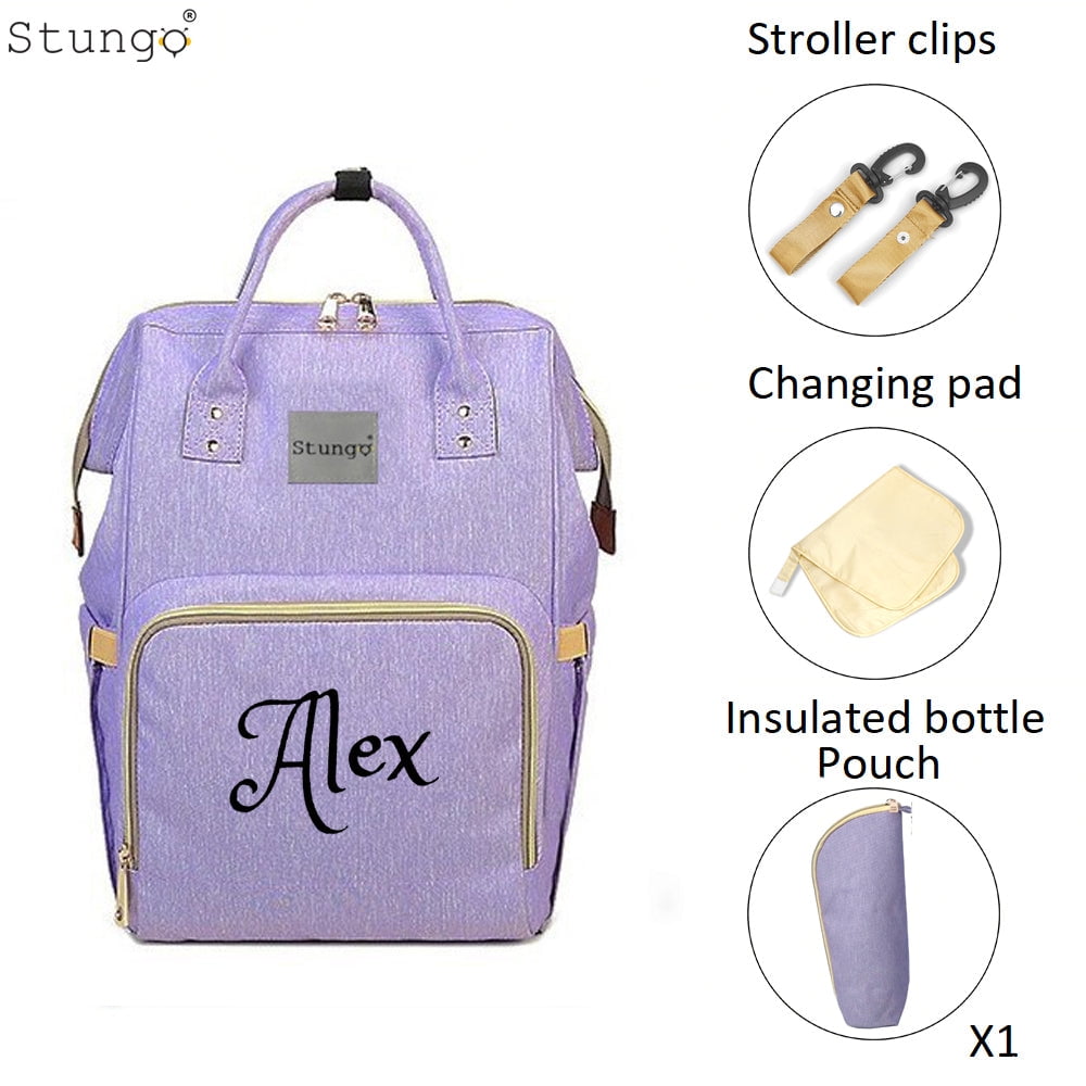 Personalized Modern Baby Backpack - Large Diaper Bag Knapsack Set ...