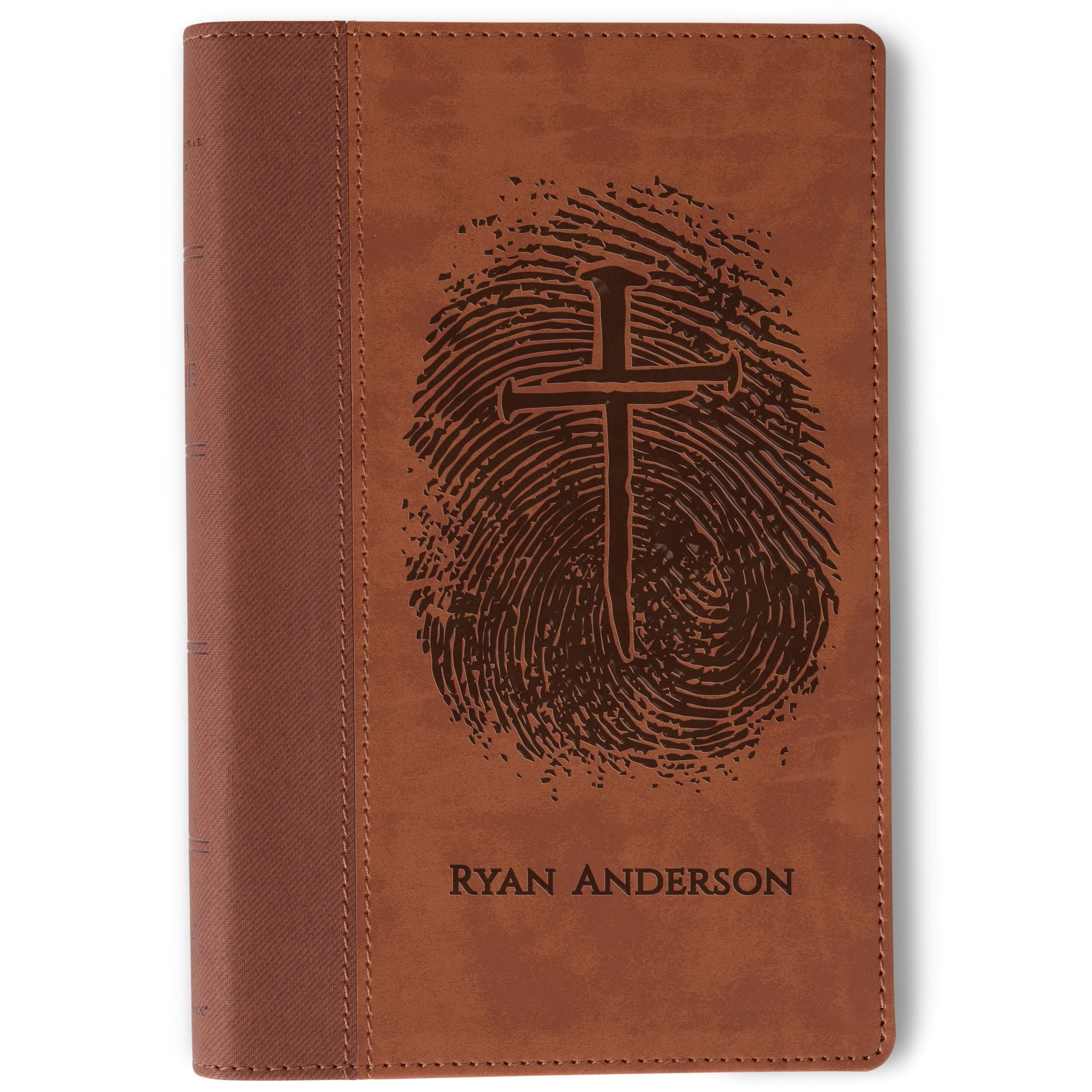 Personalized NIV Large Print Bible with Cross and Fingerprint Engraving ...