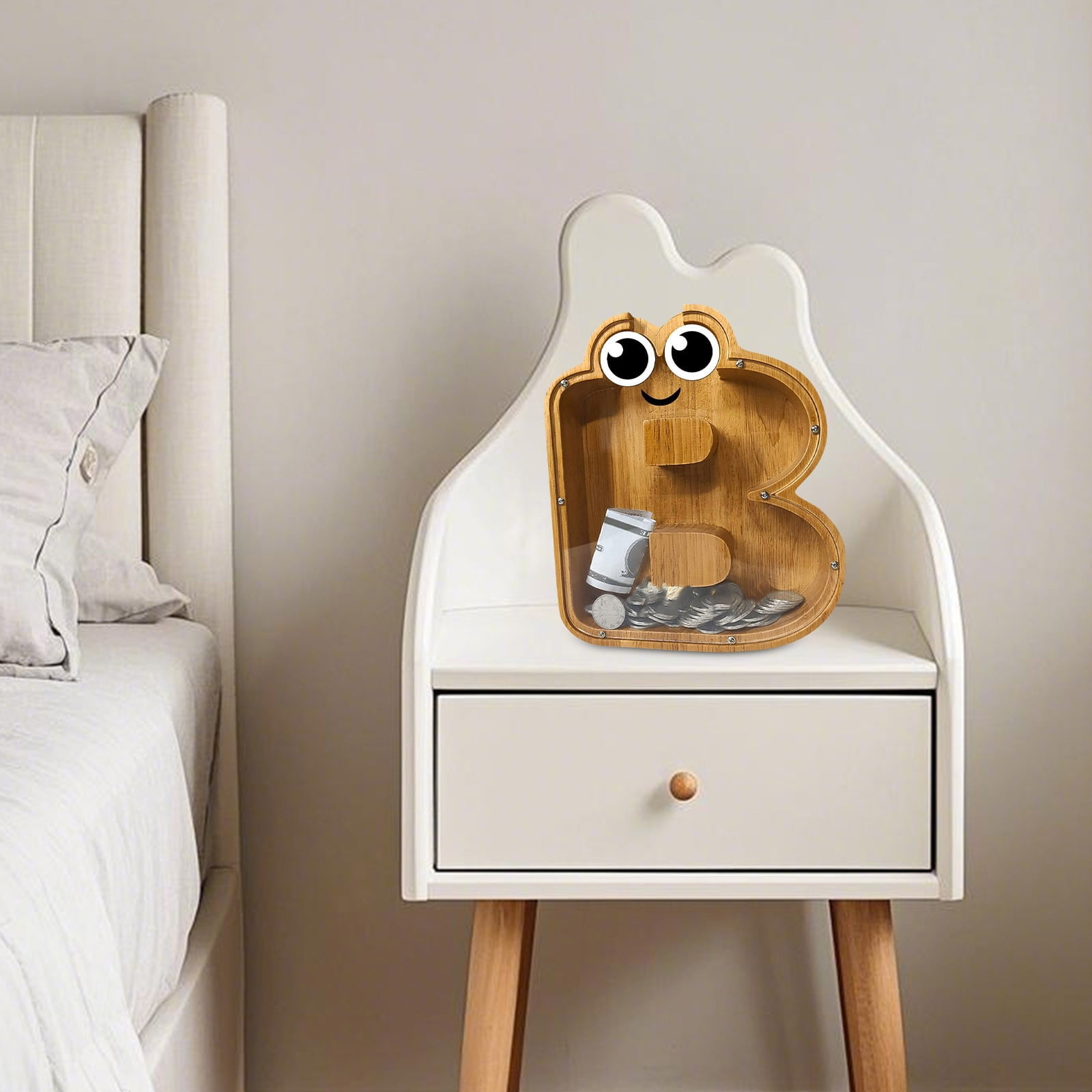 Personalized Large Wooden Kids Letter Piggy Bank - Custom Piggy Bank ...