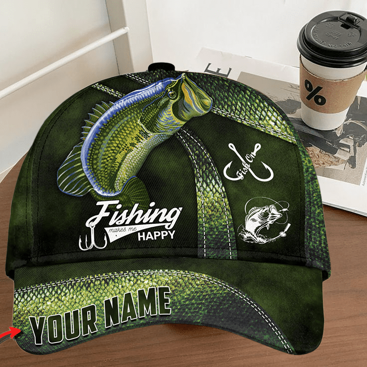 Personalized Largemouth Bass Fishing Classic Cap Gift For Fisherman On ...