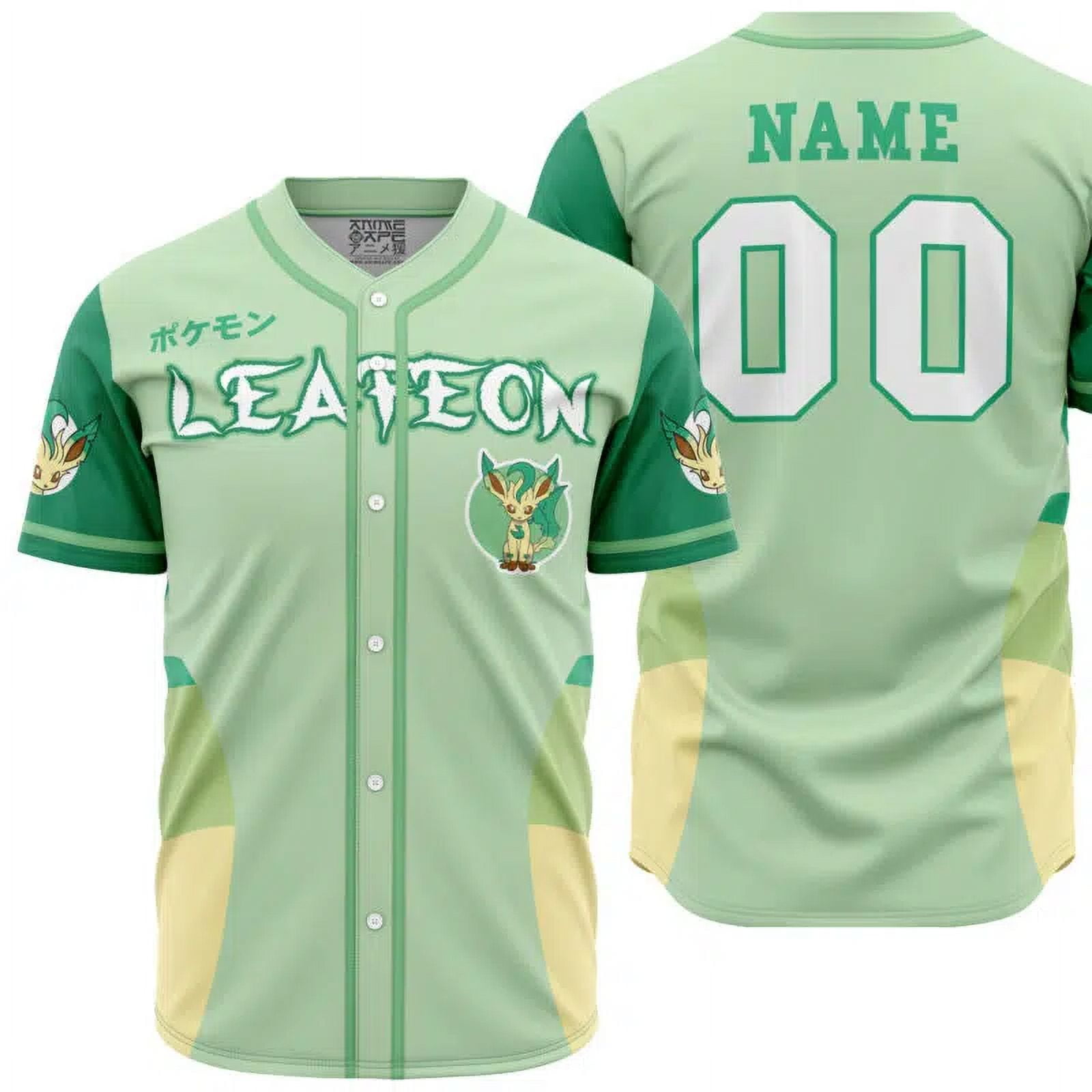 Personalized Leafeon Eeveelution Pokemon Baseball Jersey - Walmart.com