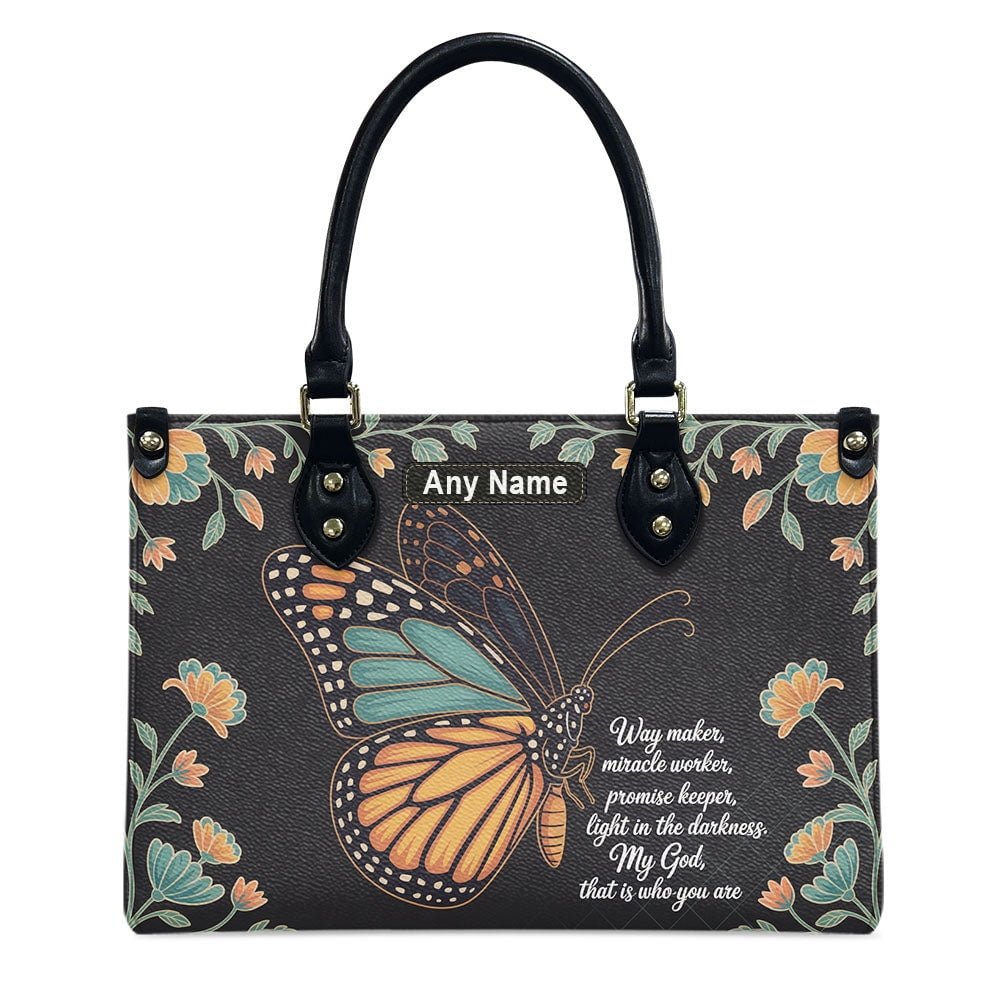 Personalized Leather Handbag with Zipper for African American Woman ...